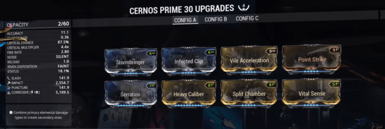 Cernos Prime Build. Warframe Cernos Prime Build