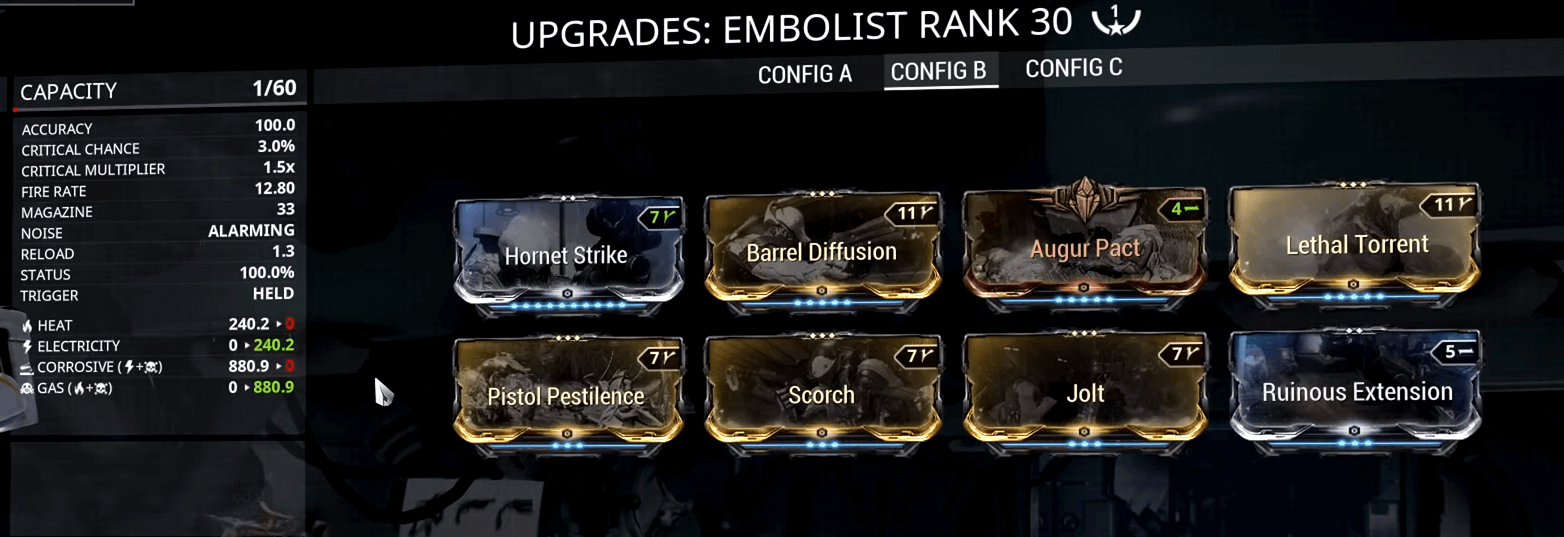 Embolist Build. Warframe Embolist One Forma Build. Embolist Gas Build
