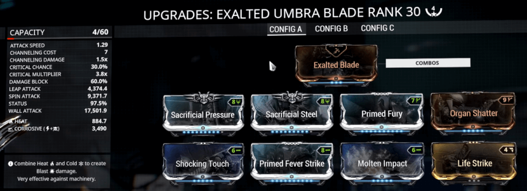 Excalibur Umbra Exalted Blade Build. Excalibur Umbra Chromatic Blade Build.
