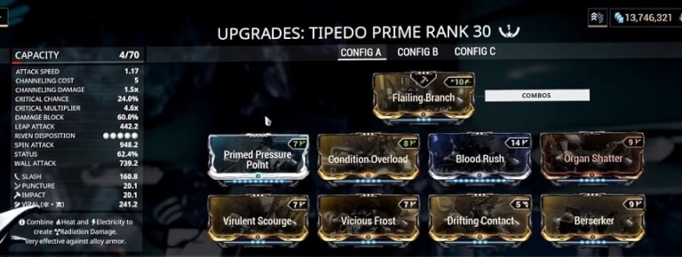 Tipedo Prime Build. Warframe Tipedo Prime 1 Forma Build